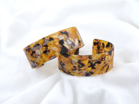 Tortoise Shell Acrylic Brown Bangle / Turtle Shell Design - Etsy