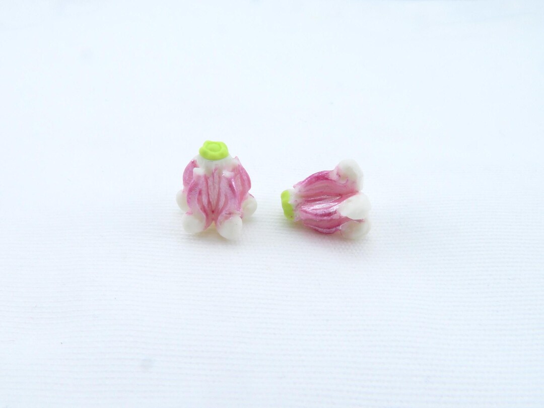 Shiny Light Pink Crown Flower, Bag of 25, Clay Flower for Jewelry ...