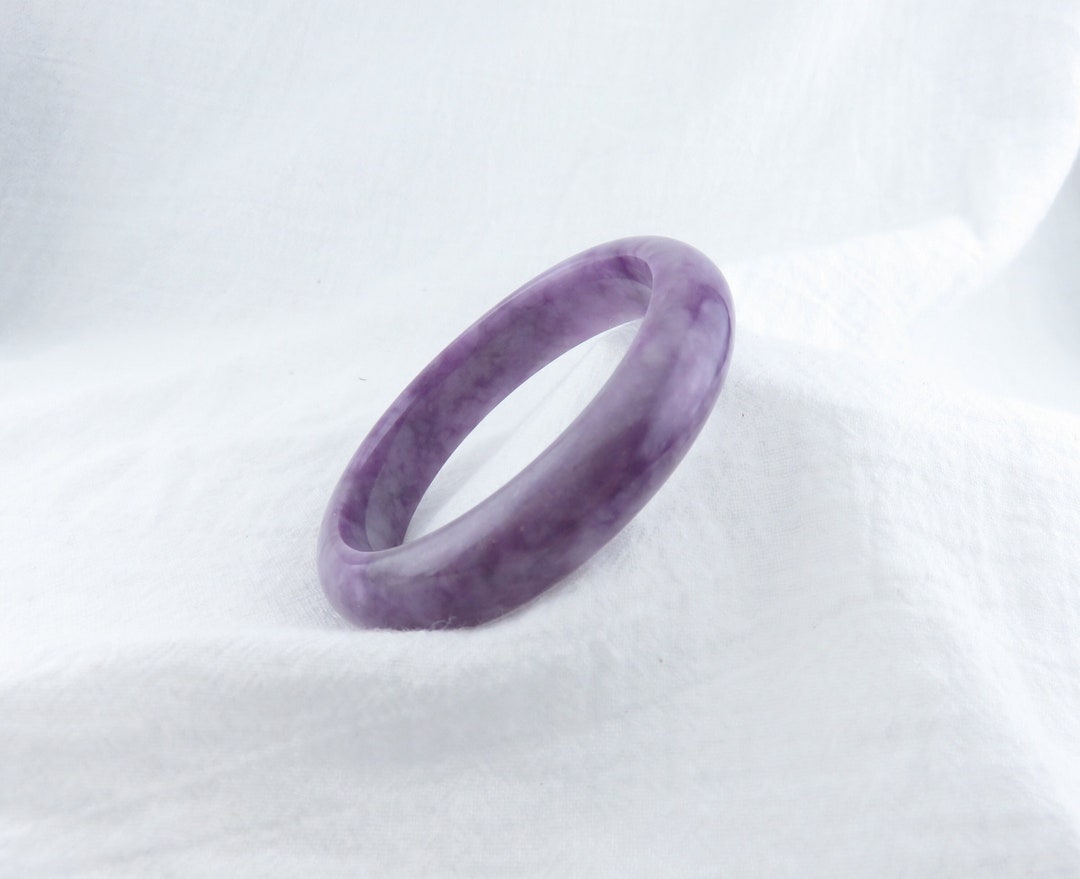 Natural Purple Jade Bangle, 7.5” 58.8mm, Grade A Real Jade, Burma Jade ...