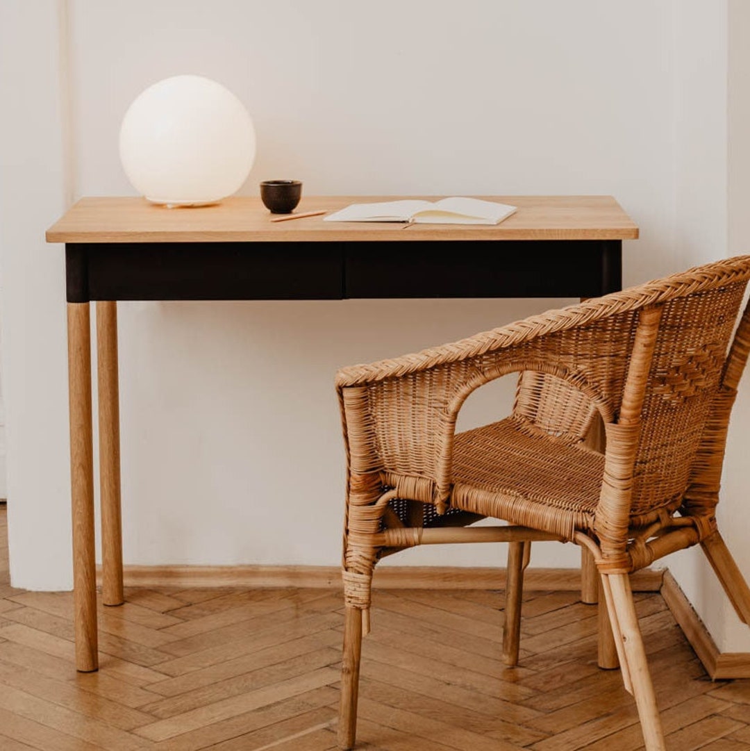 Functional Oak Desk, Wooden Desk, Small Desk, Simple Desk, Home Office ...