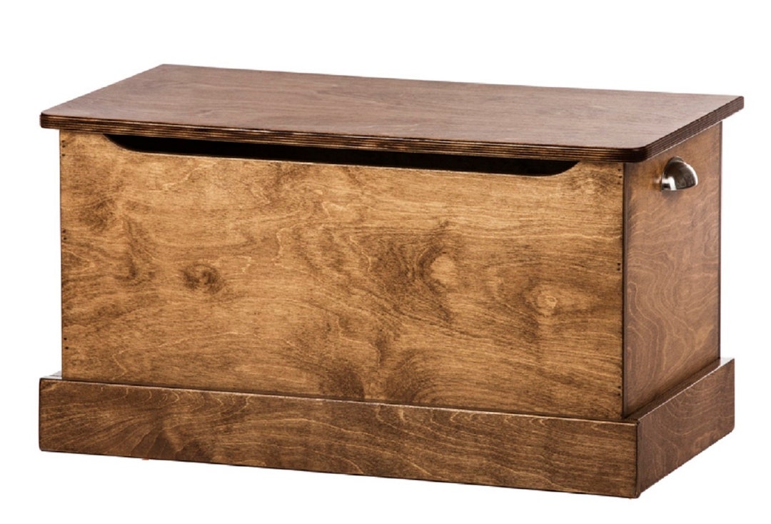 Wood Toy Box Natural Stain USA Handcrafted Playroom Storage - Etsy