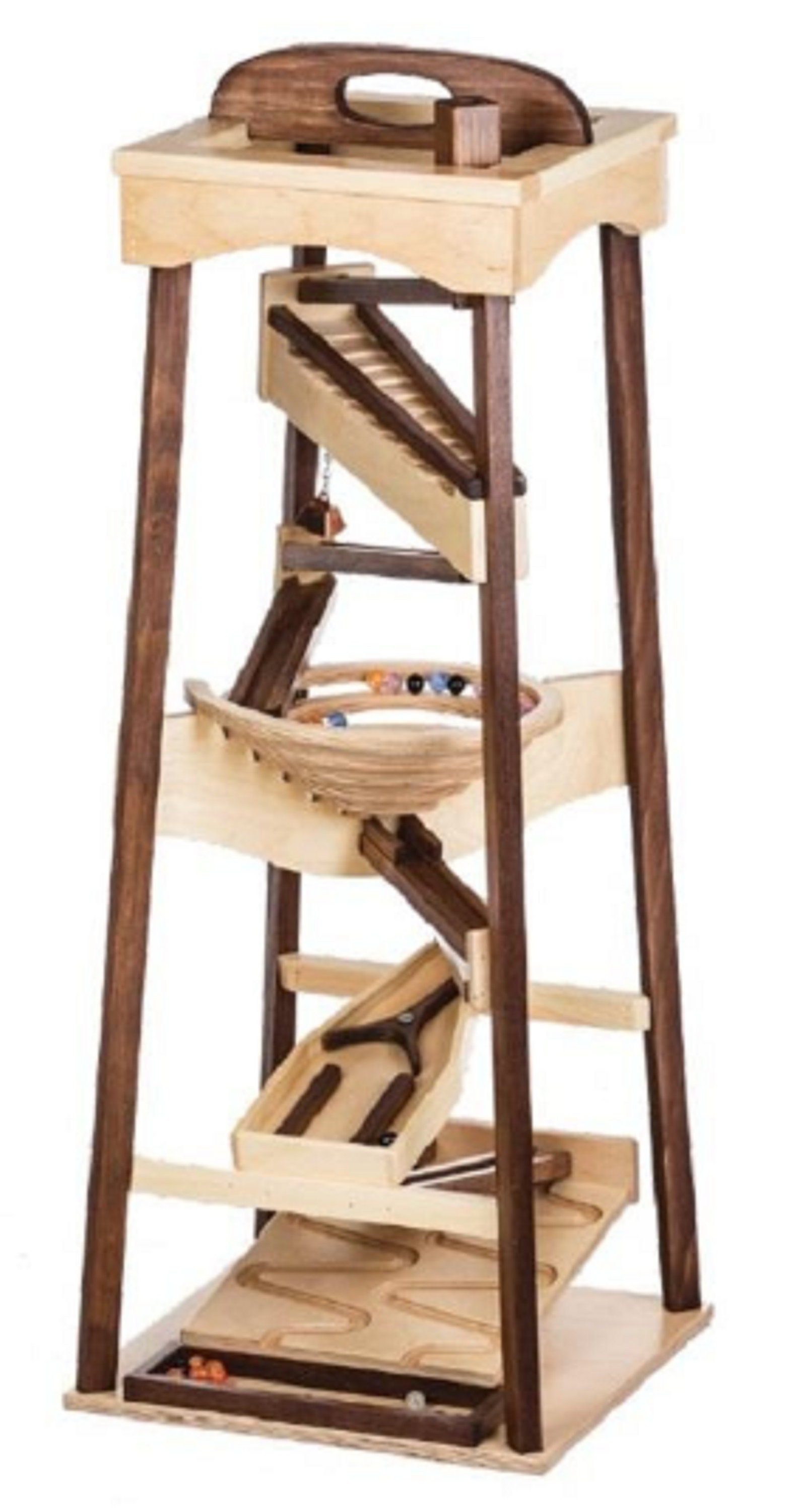 Large MARBLE PYRAMID Run Walnut & Maple Handmade Wood - Etsy