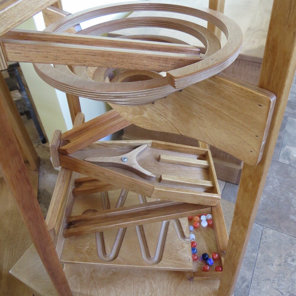 Large MARBLE PYRAMID Run Walnut & Maple Handmade Wood - Etsy