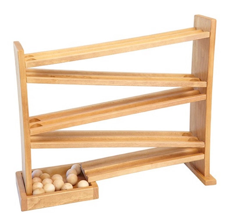 WOOD BALL RUN - Marble Racetrack Toy Roller Race Game - Etsy