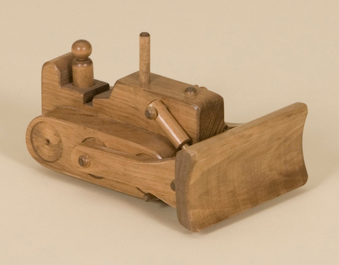 BULLDOZER WOOD TOY - Handmade Working Construction Truck - Etsy