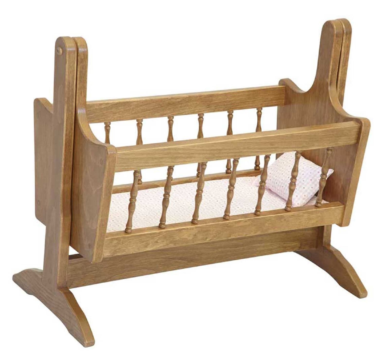Large Swinging Cradle, Natural Harvest Finish Handcrafted Heirloom Doll ...