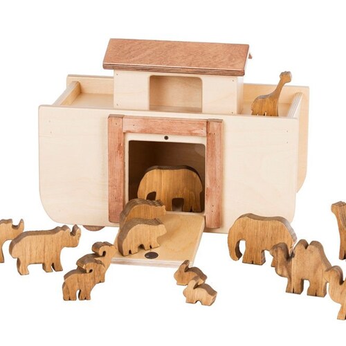 Noahs Ark Play Set Classic Wooden Bible Story Toy | Etsy