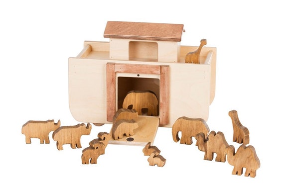 Noahs Ark Play Set Classic Wooden Bible Story Toy | Etsy