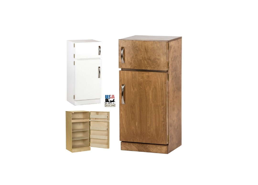 Amish Handmade Wooden Toy Refrigerator: Child Safe Play Kitchen ...