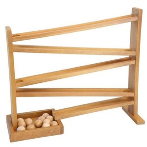 WOOD BALL RUN - Marble Racetrack Toy Roller Race Game - Etsy