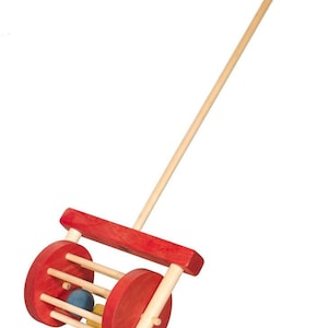 BLOCK ROLLER - Maple Wood and Red Toddler Walking Toy Active - Etsy