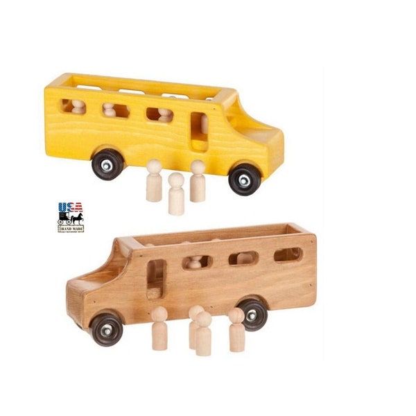 Wood School Bus Toy - Etsy