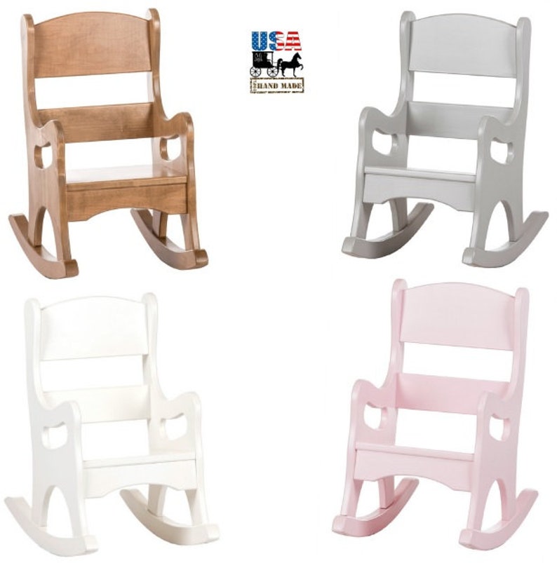 Preschool Rocking Chair, Natural Stain Toddler Rocker Made in the USA ...