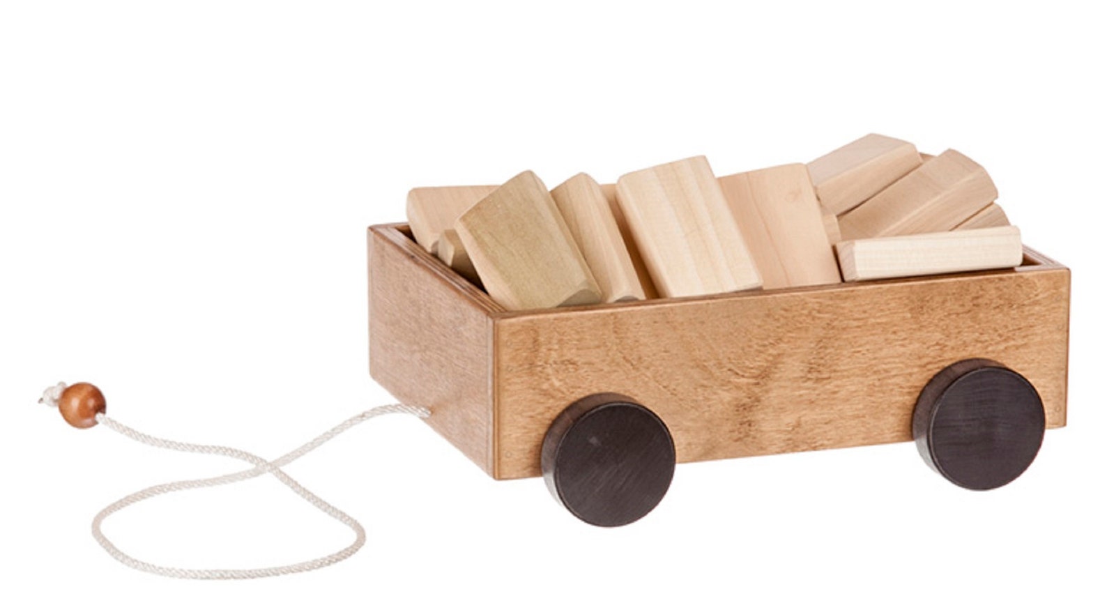 Toddler Pull Wagon Block Set Wooden Toy - Etsy
