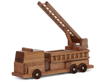 RED FIRE ENGINE Large Handmade Wood 1st Responder Ladder | Etsy