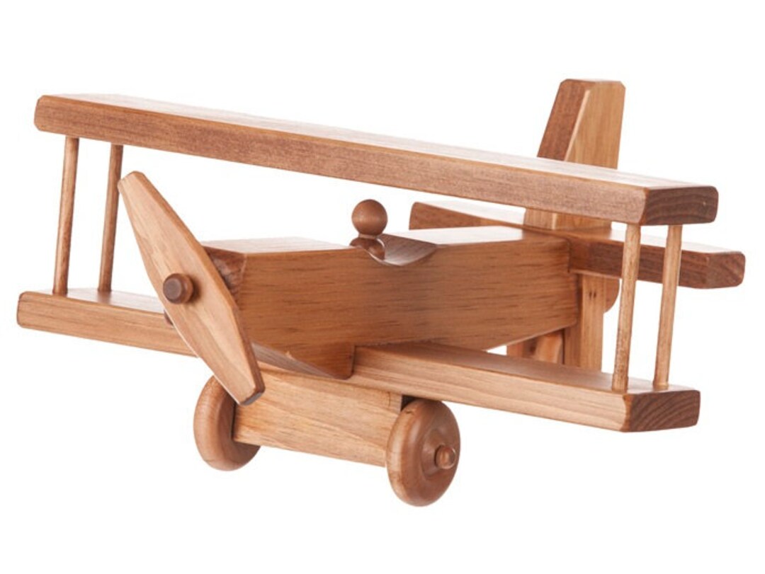 Amish Handmade Wood Biplane Toy: Classic Montessori Toddler Airplane - Etsy