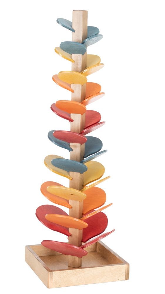 Colorful Rainbow MARBLE TREE - Wood Marble Run Toy With Glass Marbles ...