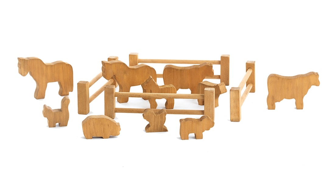Wooden FARM ANIMALS and Wood Fence 14 Piece Set Barn Accessories - Etsy