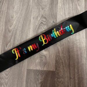 Personalised Birthday Sash, Rainbow Sash, Birthday Girl Sash, Birthday ...