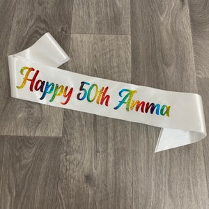 Personalised Birthday Sash, Rainbow Sash, Birthday Girl Sash, Birthday ...