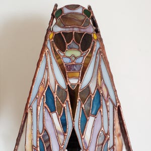 Handcrafted Tiffany Stained Glass Lamp – Cicada- Bug, Insect Inspired ...