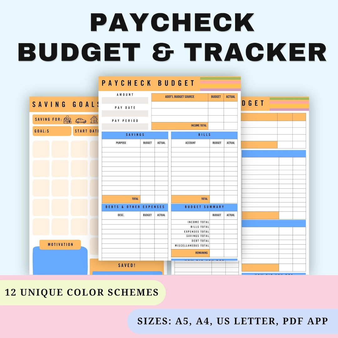 Paycheck Template, Personal Finance, Budget by Paycheck, Biweekly ...
