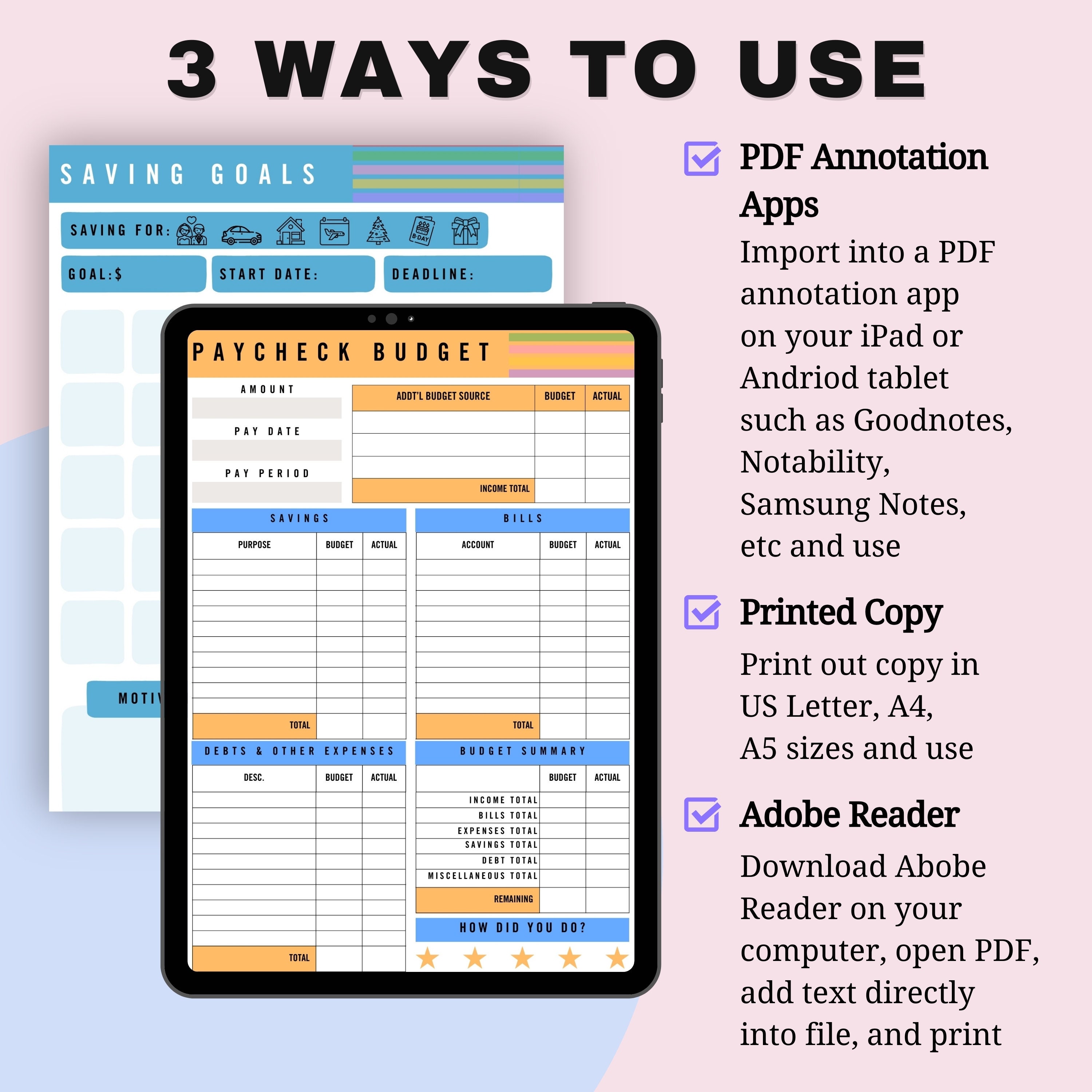 Paycheck Template, Personal Finance, Budget by Paycheck, Biweekly ...