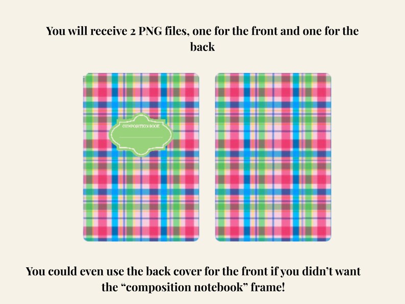 Spring Plaid Notebook Cover – DIY Printable for Teachers & Fans - Etsy