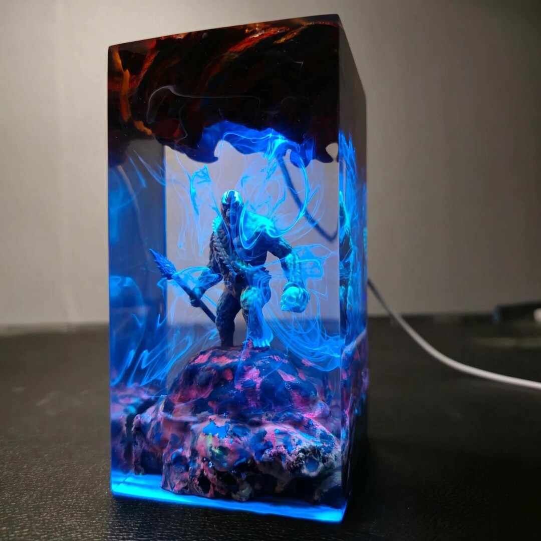Monster Resin Night Light,diorama Resin Epoxy,atomic Breath,epoxy Resin ...