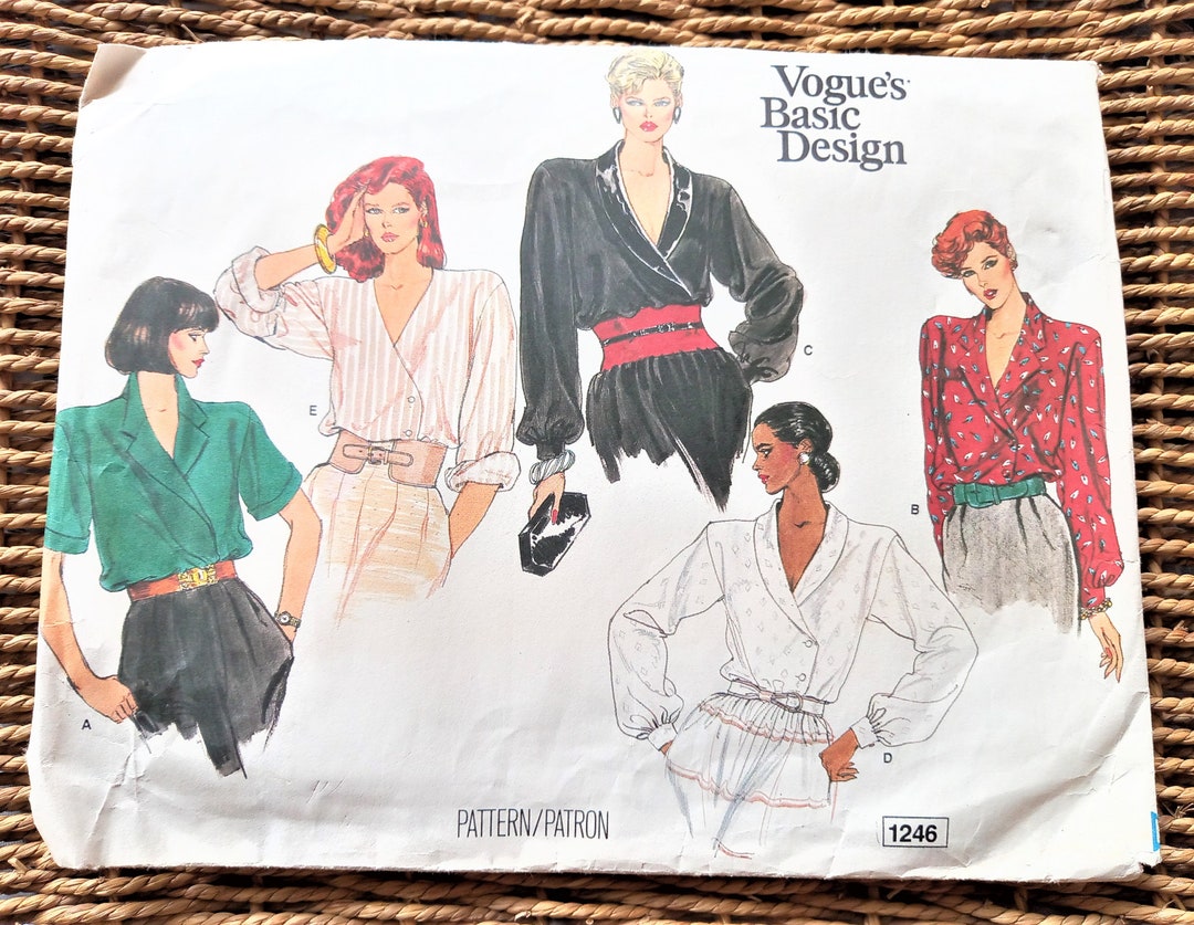 Uncut Vintage 1980s Vogue Sewing Pattern #1246 Basic Design Multisize ...