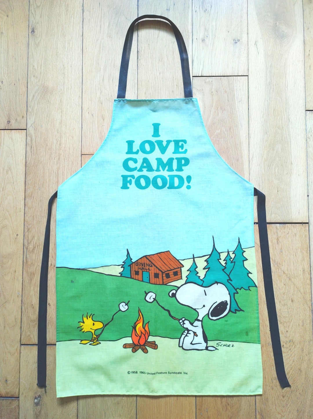 Vintage 1970s Snoopy Apron i Love Camp Food Woodstock Cotton PVC ...