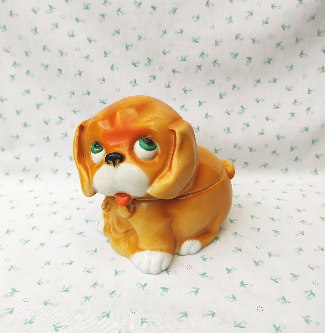 Vintage 1930s Bonzo Dog Trinket Pot Bonzo Ornament Figurine Sad Eyed ...