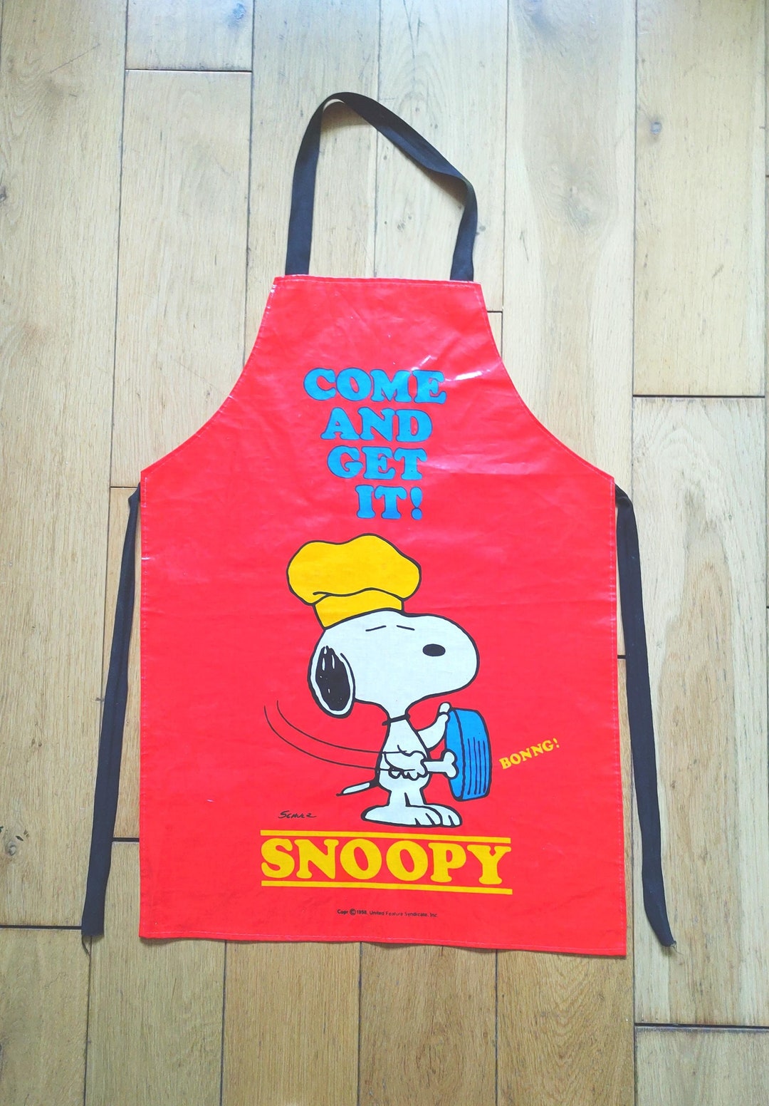 Vintage 1970s Snoopy Apron i Love Camp Food Woodstock Cotton PVC ...