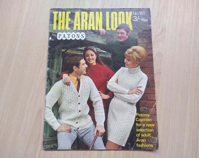 1960s 1970s Paton's the Aran Look Knitting Pattern Book 15 Designs Men ...