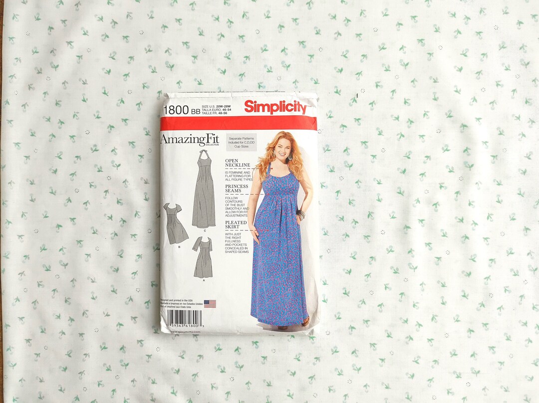 Uncut FF Simplicity Amazing Fit Sewing Pattern 1800 Multisize US 20 22 ...