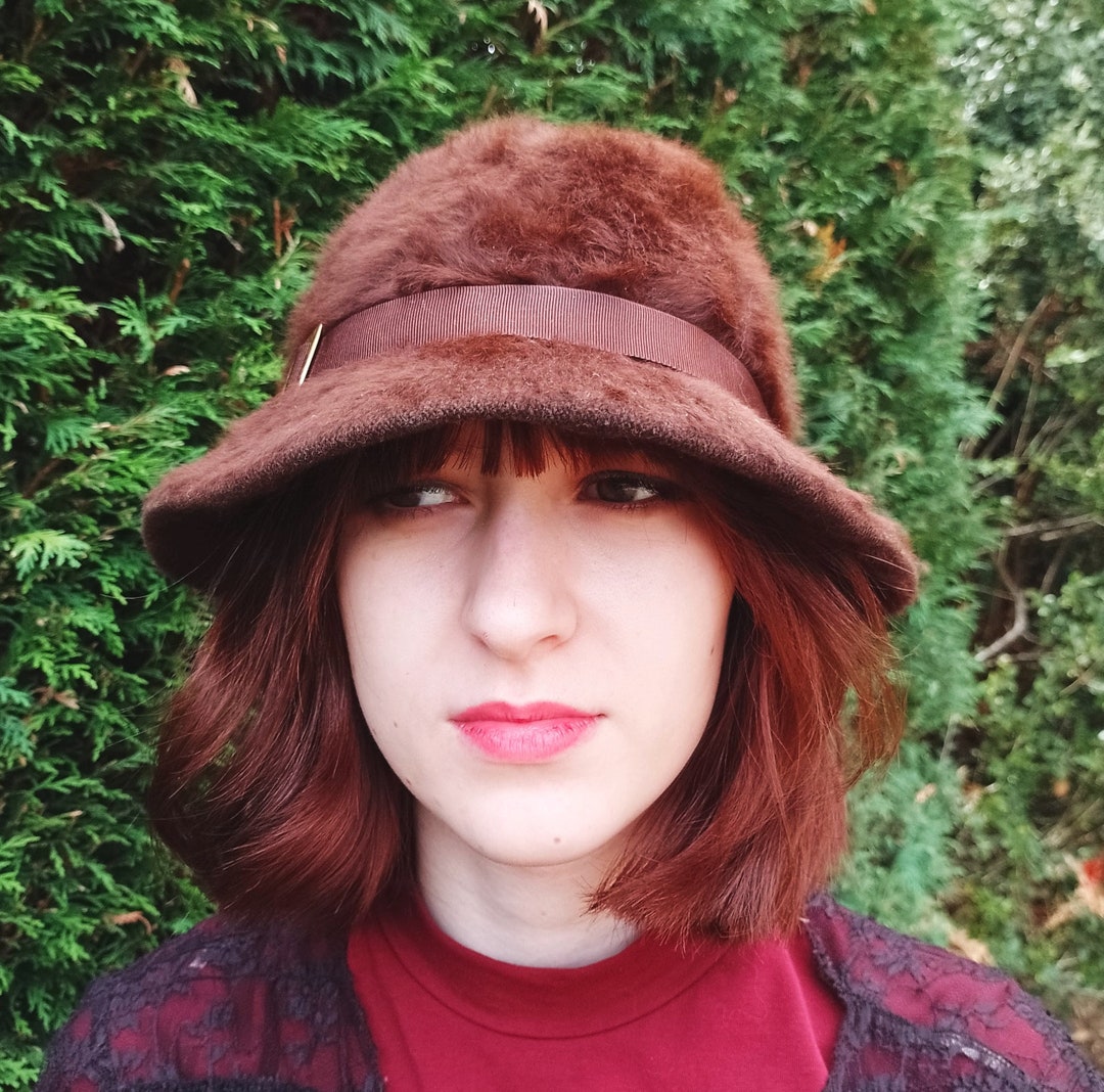 Vintage 1980s Kangol Chocolate Brown Fur Fedora Hat With - Etsy