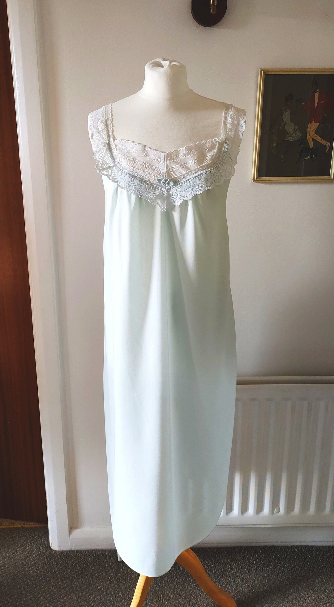 1980s Vintage St Michael Nightdress Nightie Size 10 Pale Peppermint ...