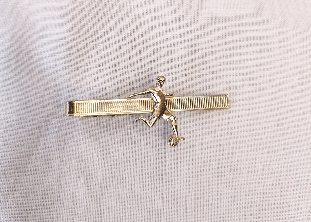 SALE Vintage 1960s 1970s Stratton Football Tie Clip Tie Bar Footballer ...