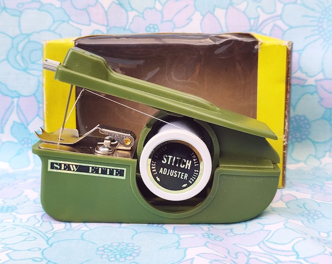 Vintage 1960s Ideal Sew-ette Hand Stitcher Mini Sewing Machine Sage ...