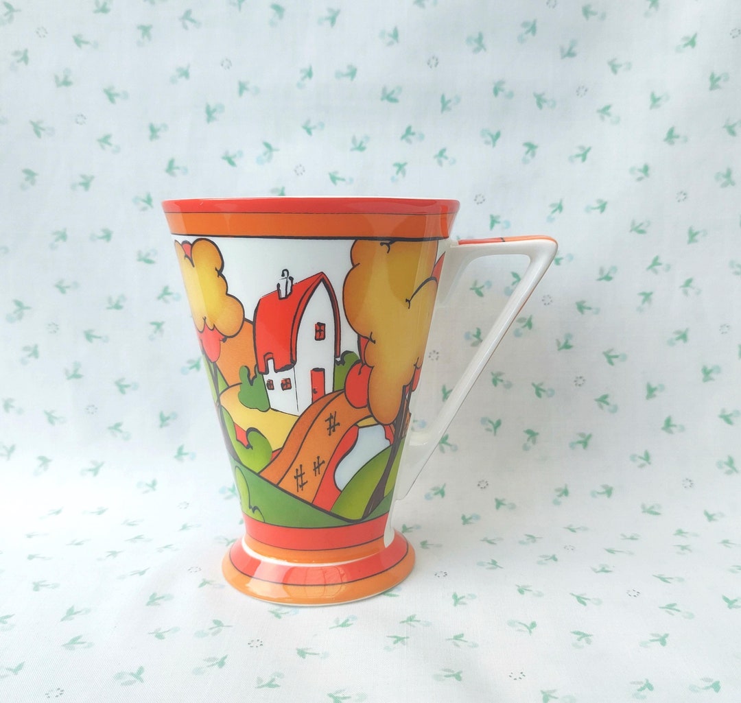 Vintage 1990s Art Deco Style Mugs Cups Beakers by Past Times Conical ...