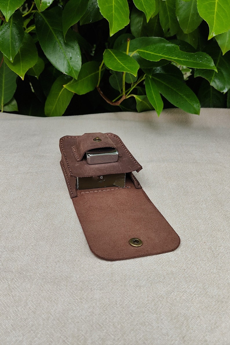 Leather Handmade Cigarette and Lighter Zippo Style Case Holder - Etsy