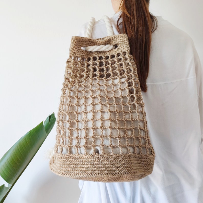 Handmade Jute Net Beach Bag Farmers Market Bag - Etsy
