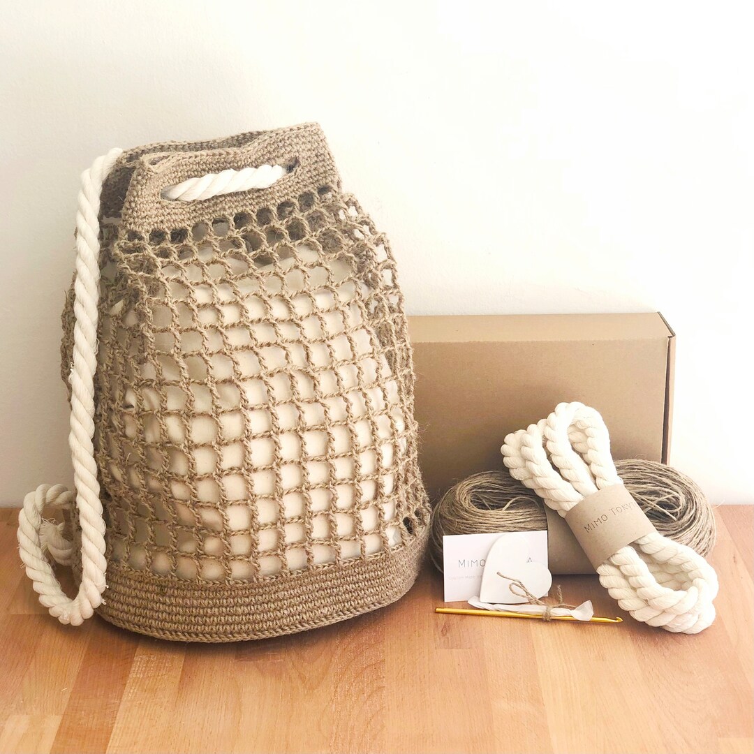 Handmade Jute Net Beach Bag, Farmers Market Bag - Crochet Kit With ...