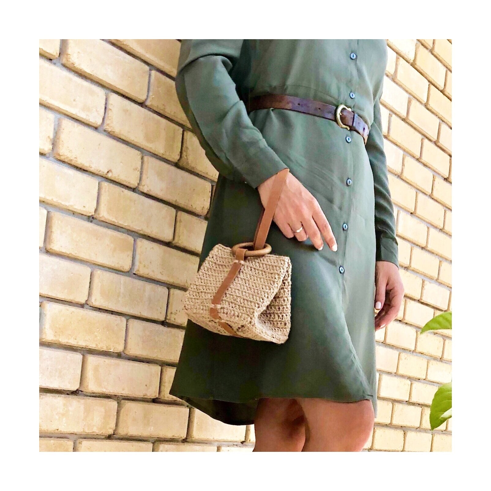 Mini Jute Leather Handbag wristlet bag | Etsy