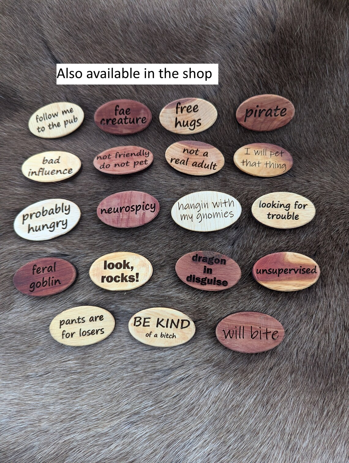Ren Faire Festival Natural Cedar Wood Pins Witchy Pagan Pins - Etsy