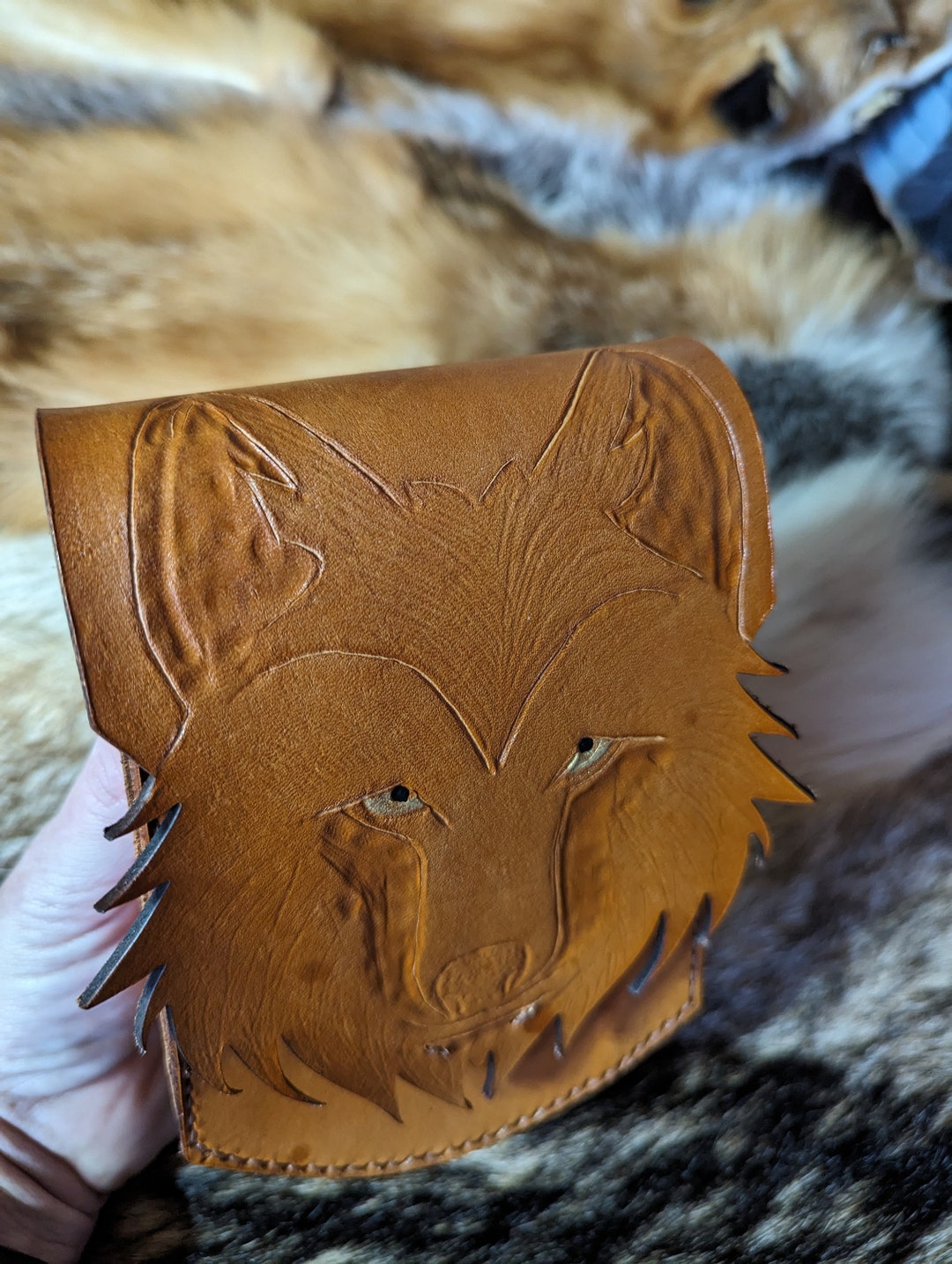 Handmade Leather Wolf Belt Pouch for Faire or Festival - Etsy
