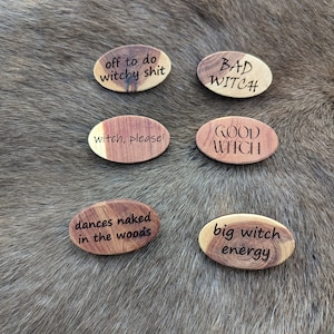 Ren Faire Festival Natural Cedar Wood Pins Witchy Pagan Pins - Etsy