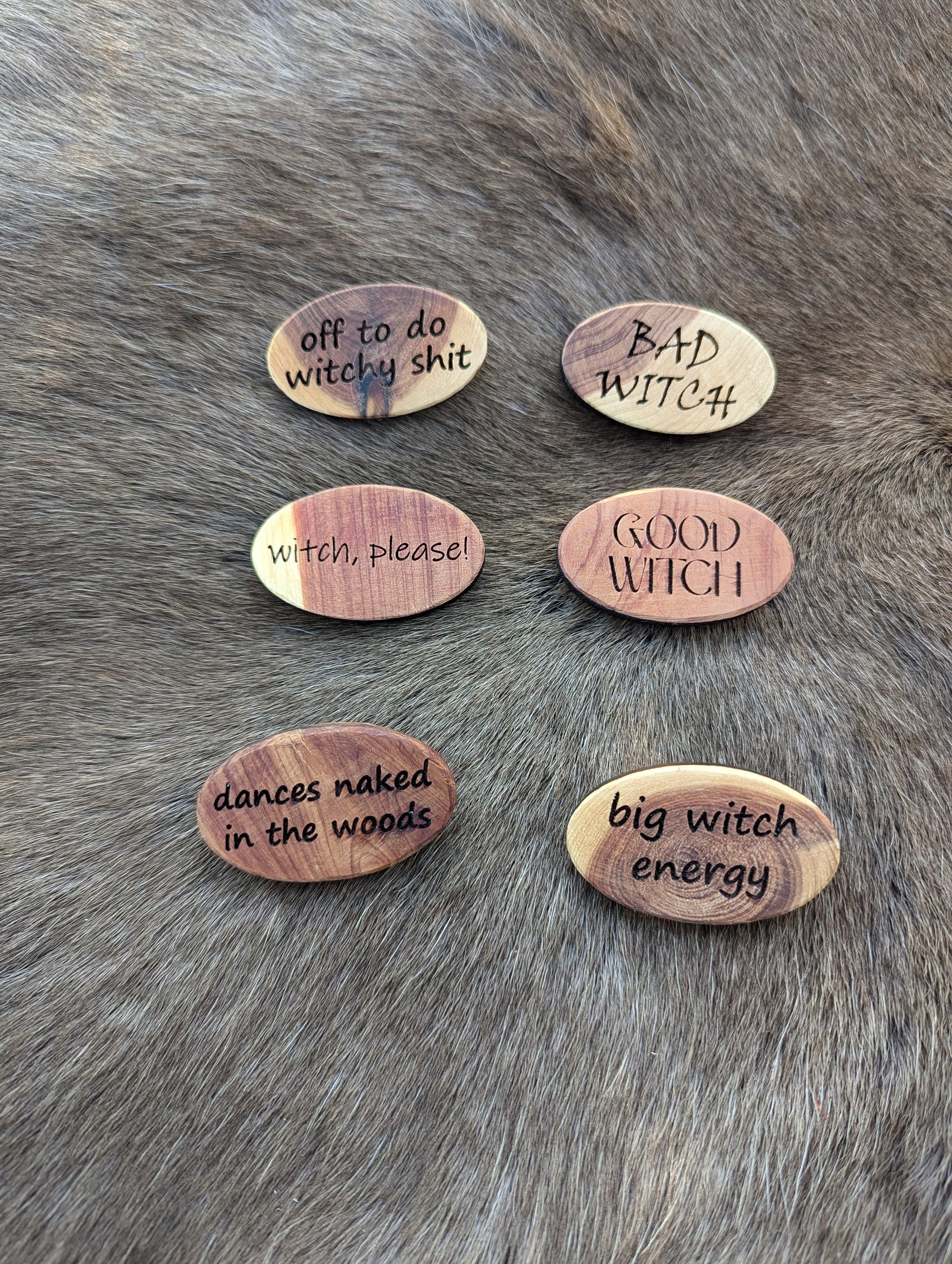 Ren Faire Festival Natural Cedar Wood Pins Witchy Pagan Pins - Etsy