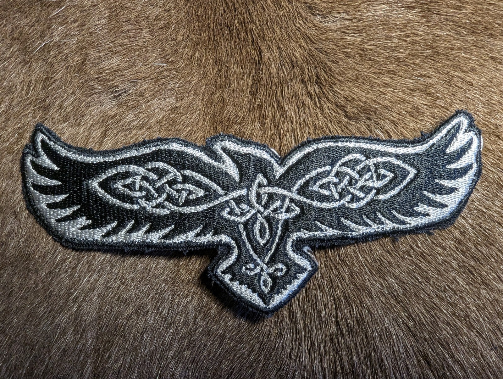 Viking Embroidered Patches - Mjolnir, Sleipnir, Valkyrie, Raven ...