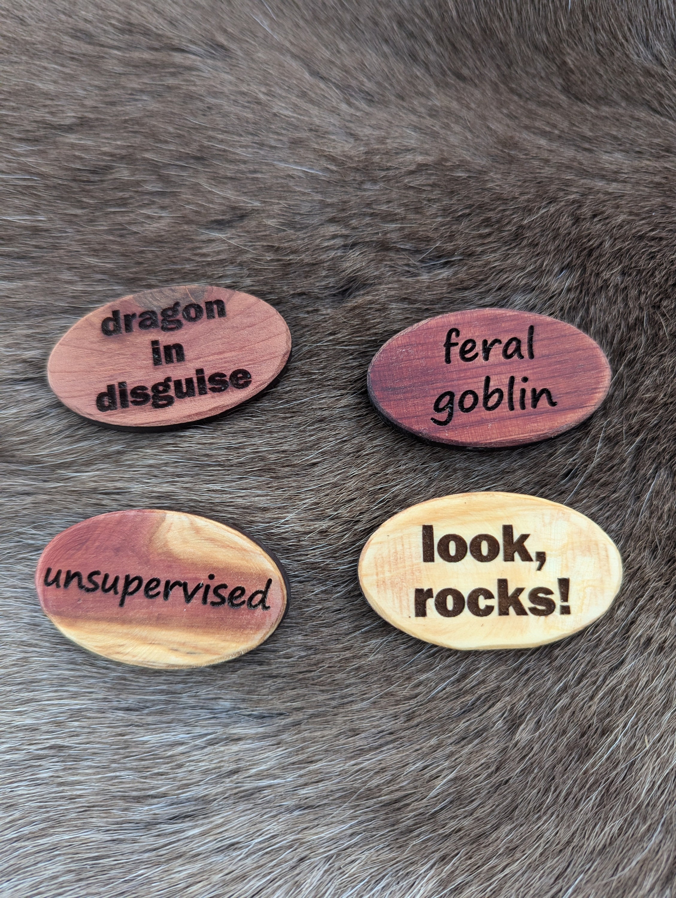 Ren Faire Festival Natural Cedar Wood Pins Funny Descriptive Pins - Etsy